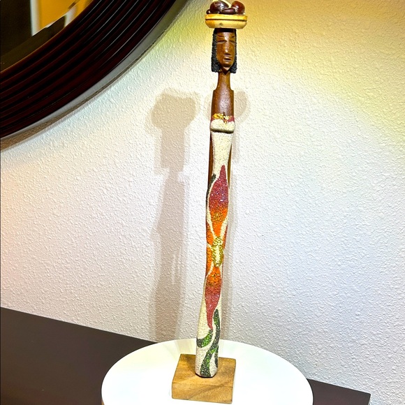 Hand Crafted | Art | Y2k Vintage Hand Carved Wooden African Woman ...